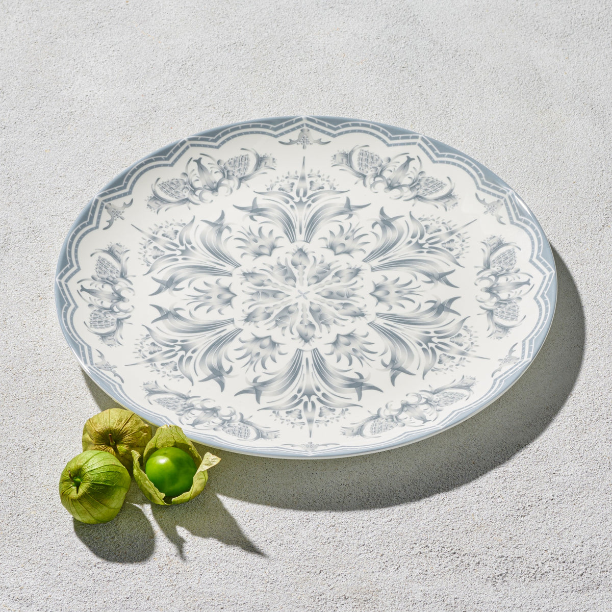 Vikko- Bliss Lily Charger Plate Gray | Timeless Table