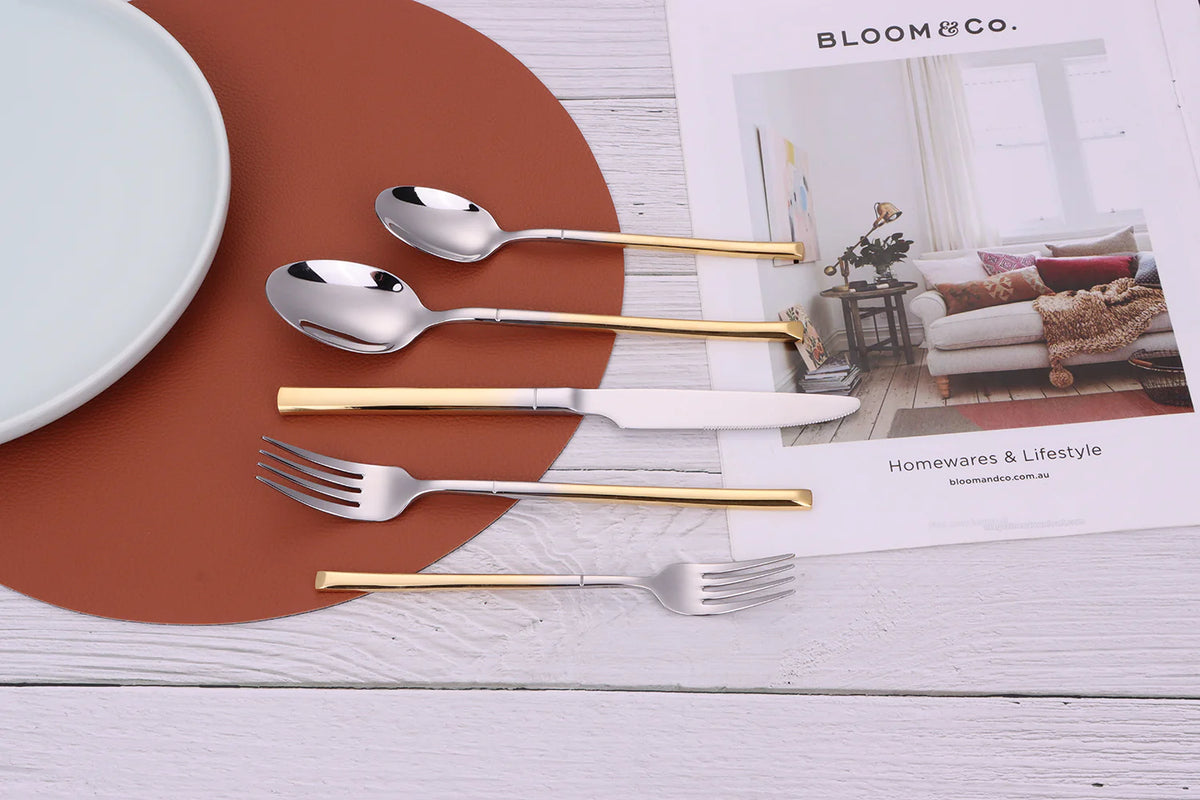 Simplicite Two Tone 20 Piece Flatware | Timeless Table